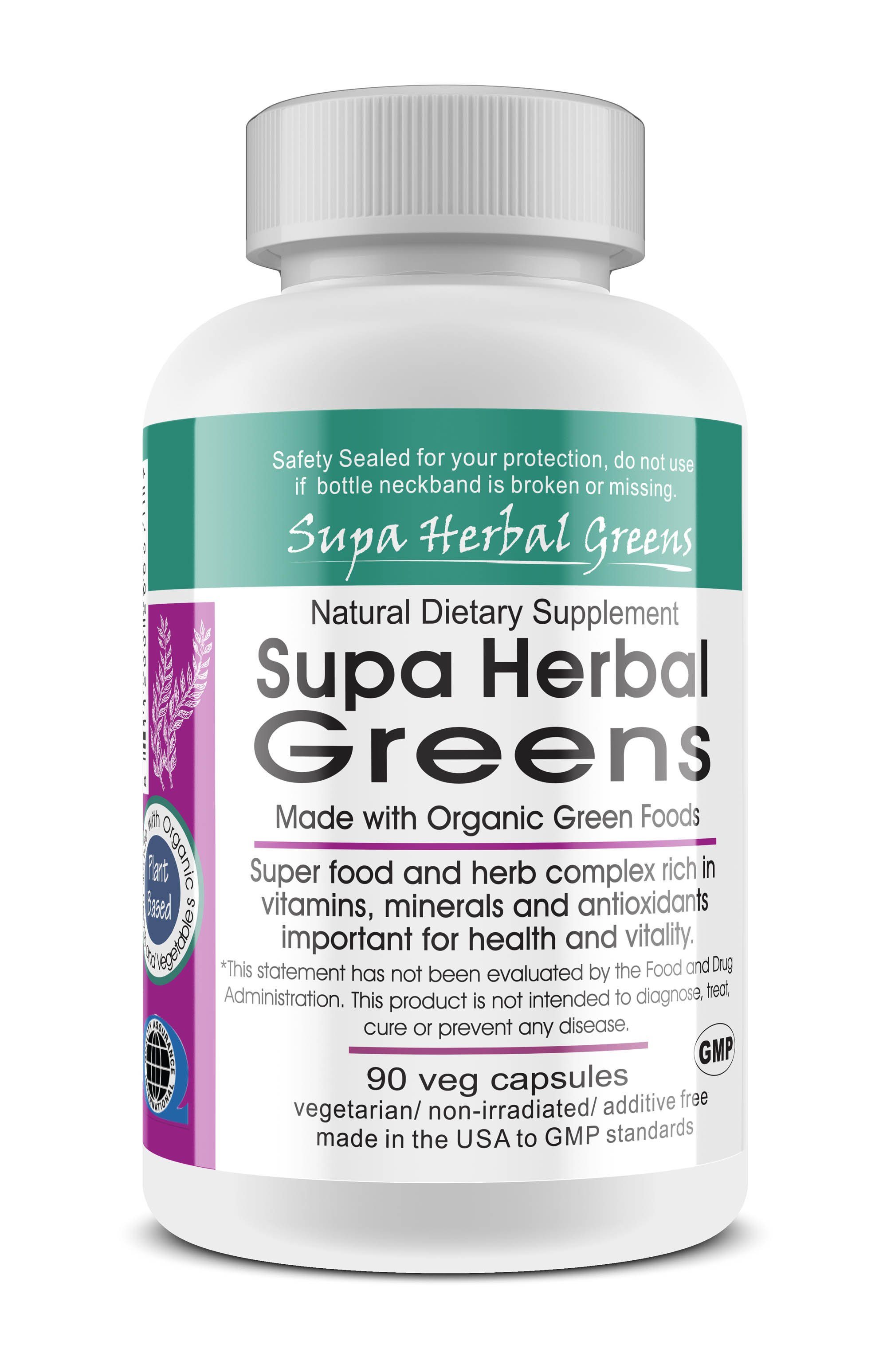Organic Herbal Supplement - Supa Herbal Greens Capsules
